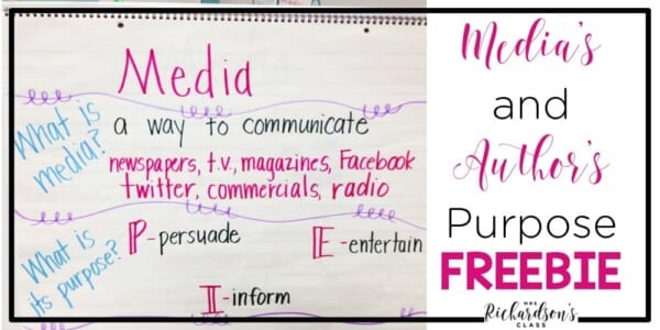 Media's and Author's Purpose FREEBIE - Mrs. Richardson's Class