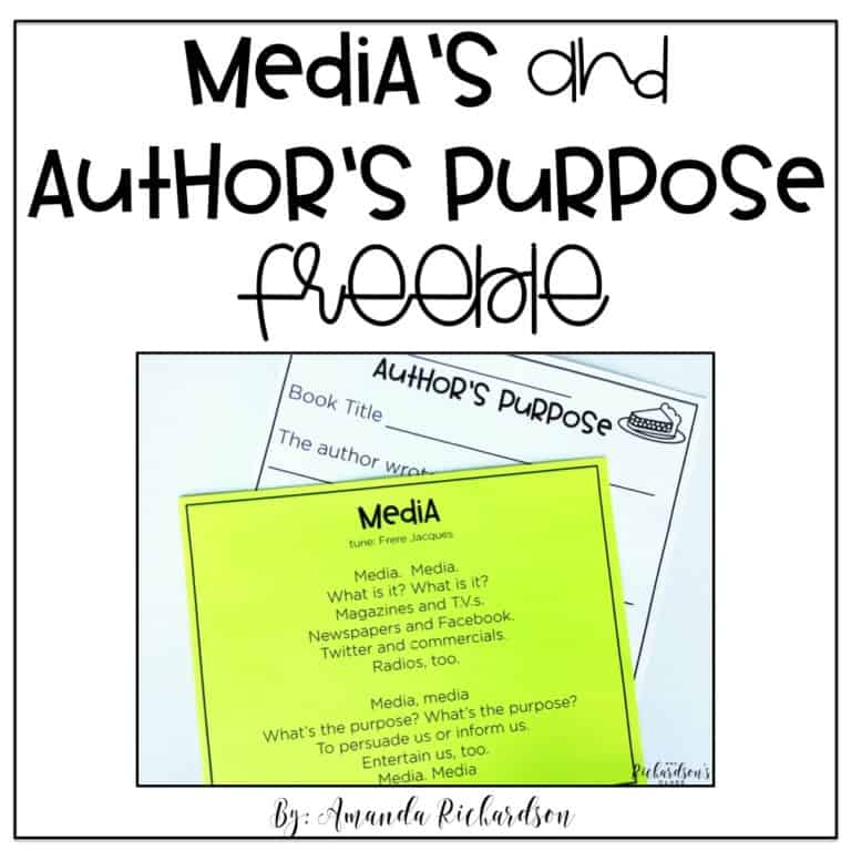 Media's and Author's Purpose FREEBIE - Mrs. Richardson's Class