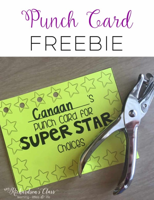 Simple Punch Cards for Positive Behavior Support - Mrs. Richardson's Class