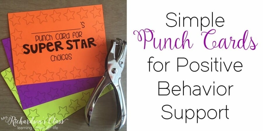 Simple Punch Cards for Positive Behavior Support - Mrs. Richardson's Class