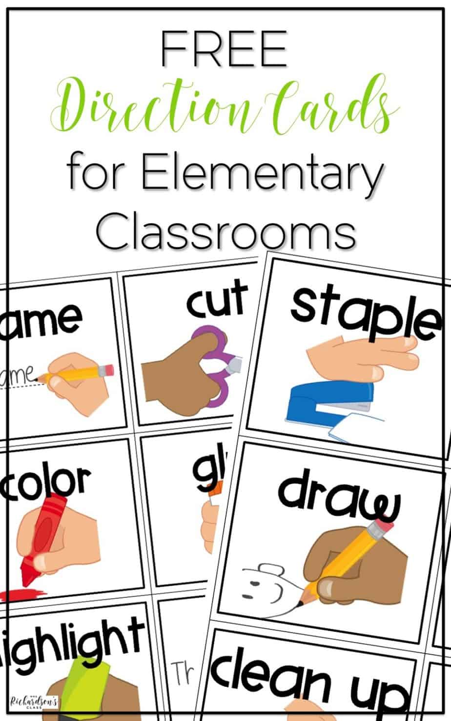 4 Classroom Time Savers {with FREE Direction Cards}