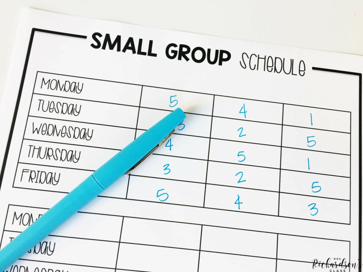 Scheduling and Creating Guided Reading Groups - Mrs. Richardson's Class