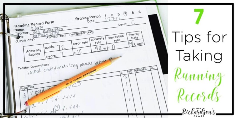 7 Tips for Success with Running Records to Help Readers - Mrs ...