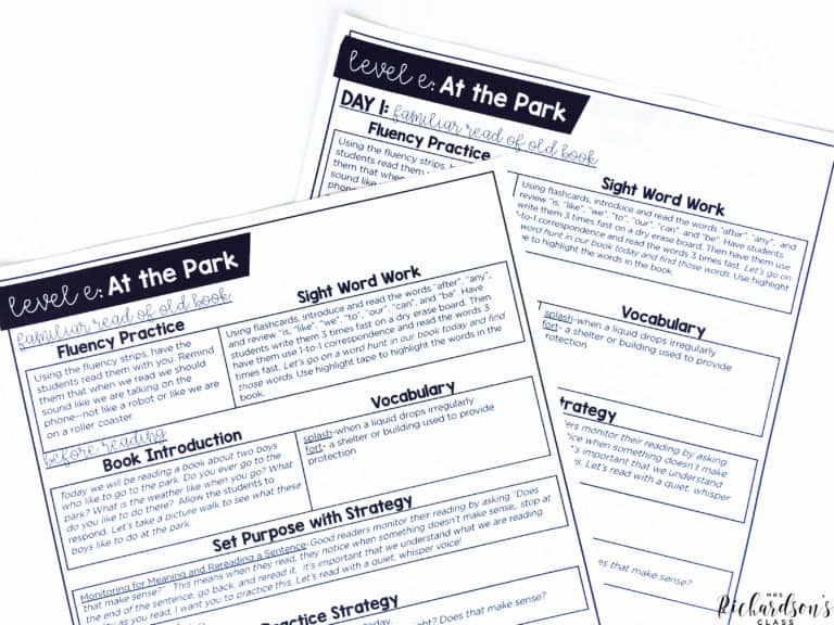 6 Steps to the Best Guided Reading Level E Lesson