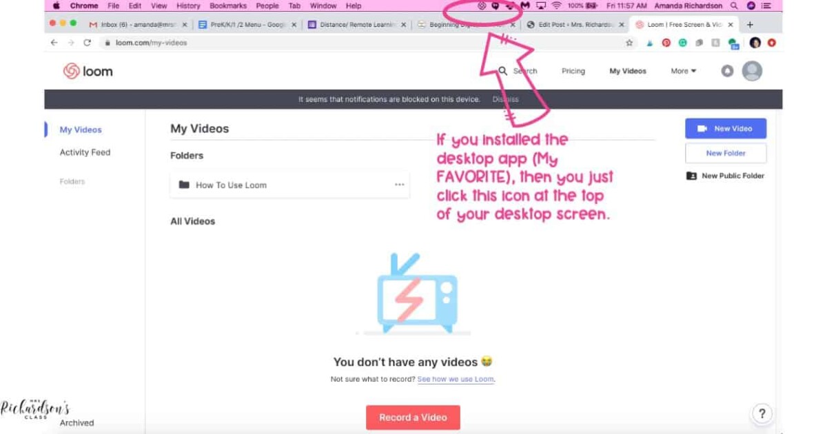 How to Use Loom Recording for Online Teaching - Mrs. Richardson's Class