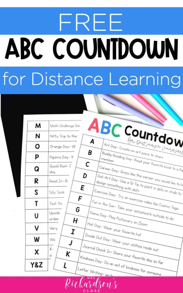 FREE ABC Countdown to Summer for Distance Learning