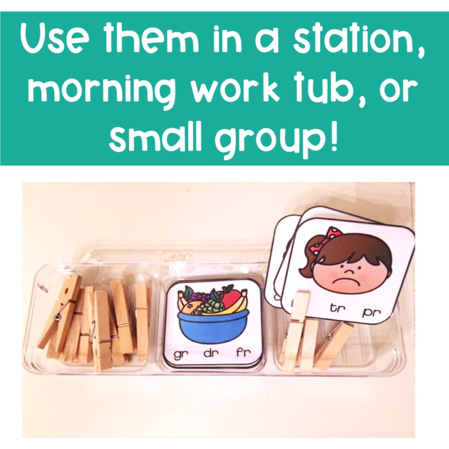 Ending Sounds Worksheets and Activities: Clip Cards for Fine Motor ...