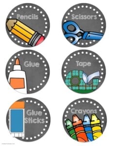 Chalkboard Supply Labels - Mrs. Richardson's Class