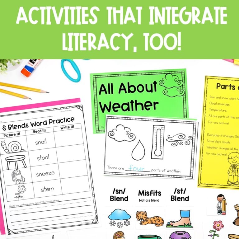 Weather Unit: Weather Tools, Weather Chart, Water Cycle, and Seasons ...