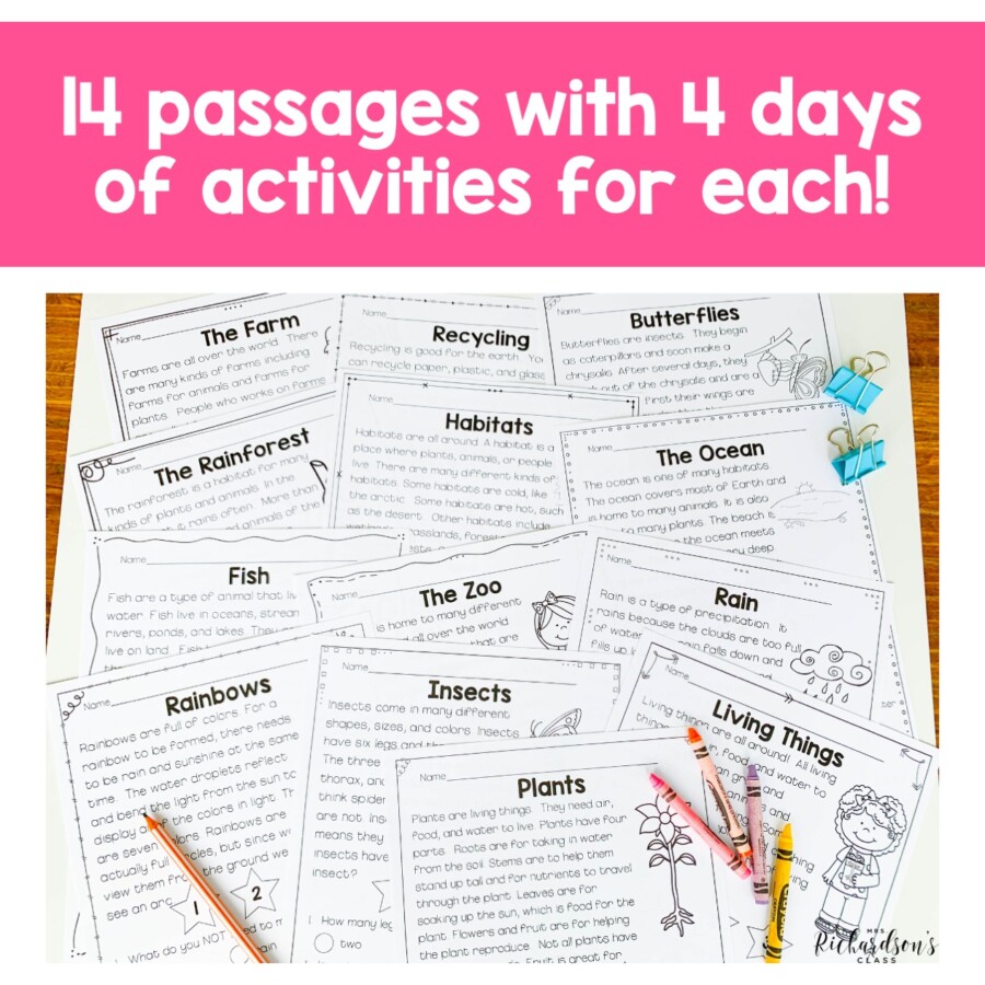 Spring Reading Comprehension Passages and Questions BUNDLE - Mrs ...