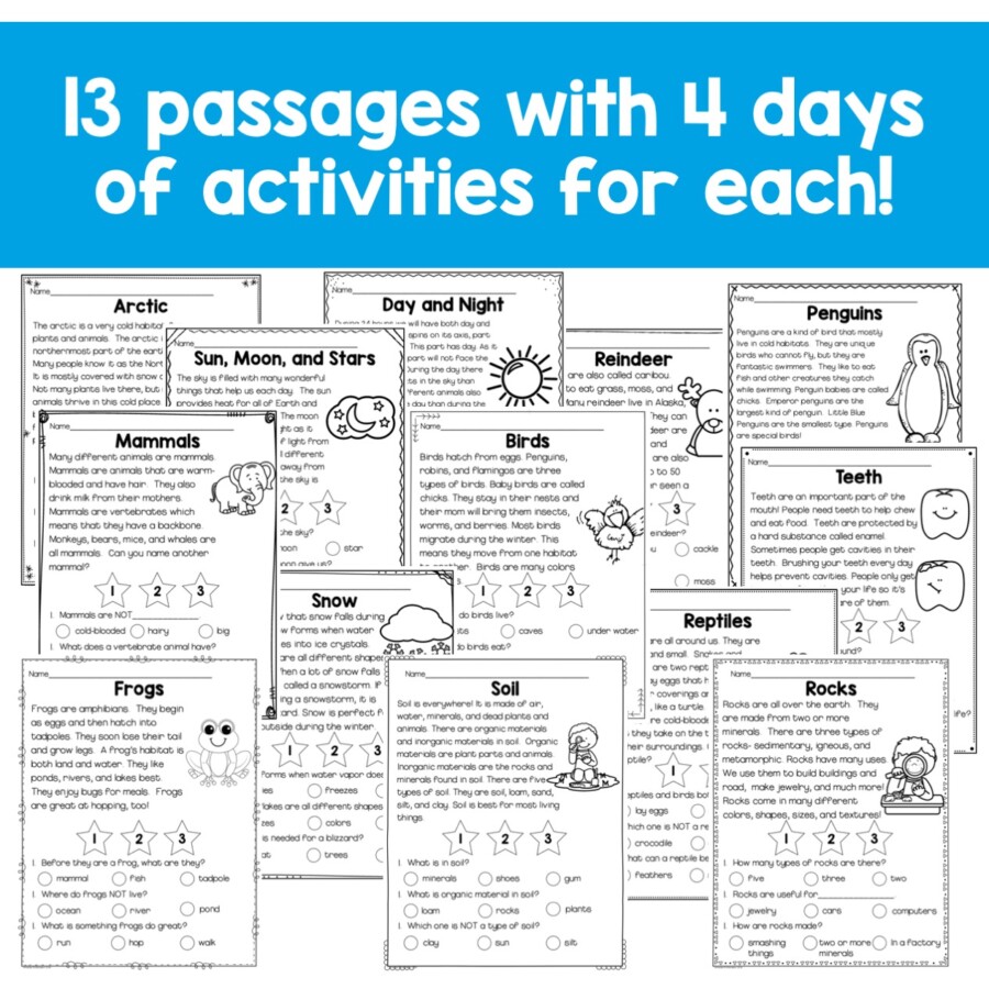 Winter Reading Comprehension Passages and Questions for Close Reading ...