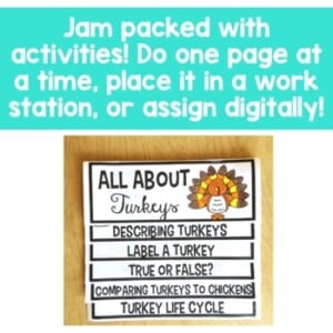 All About Turkeys Activities Flip Up Book - Mrs. Richardson's Class