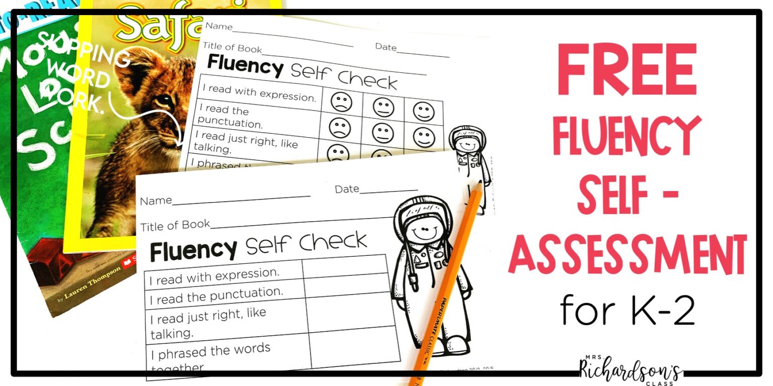 Free Fluency Self-Assessment for Kindergarten, First, and Second Grade