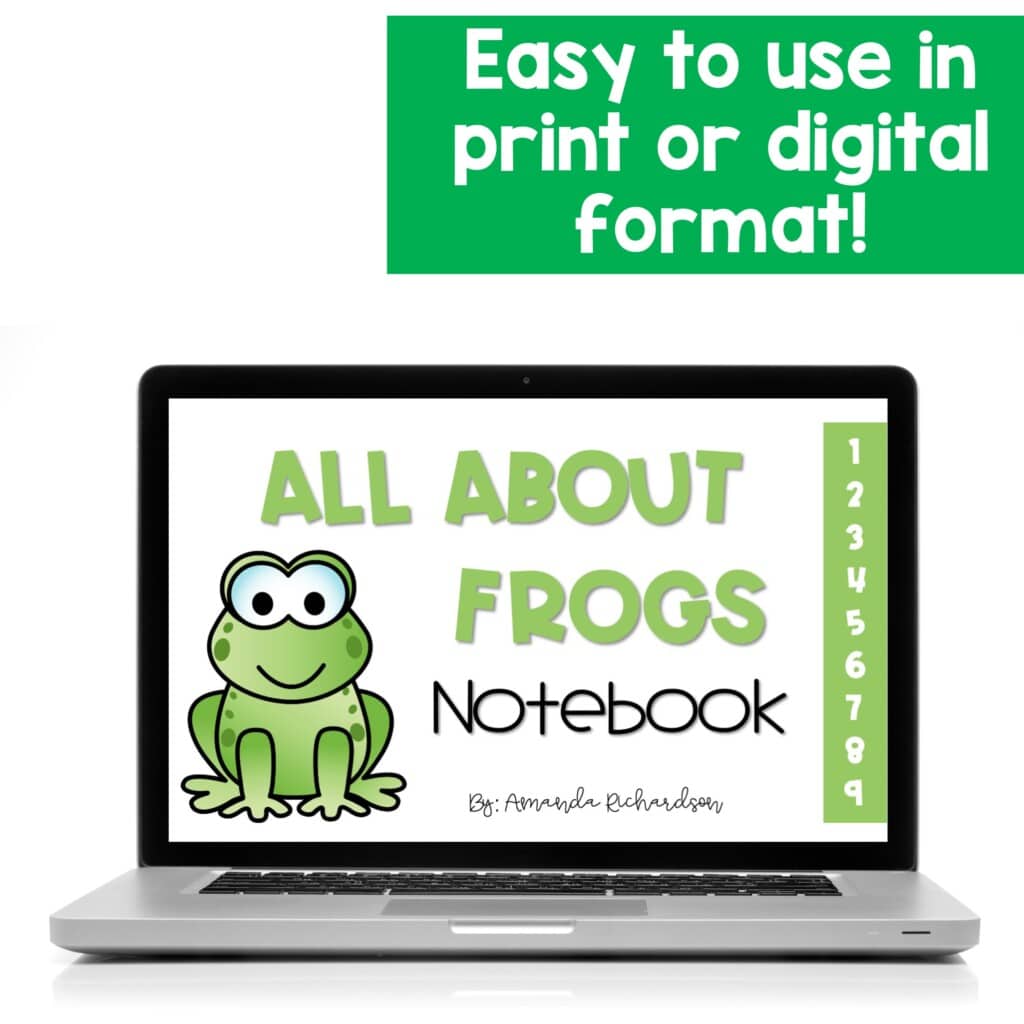 All About Frogs Activities Flip Up Book in Digital & Print - Mrs ...