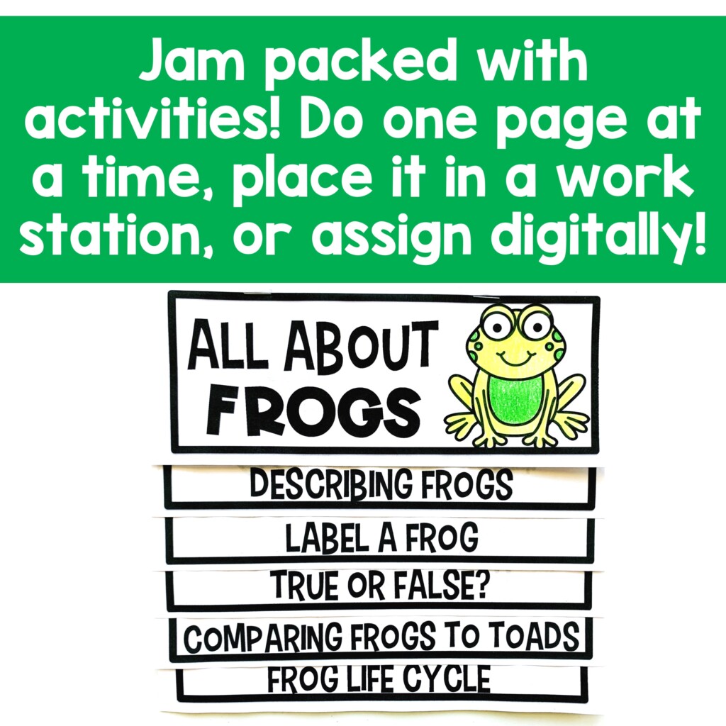 All About Frogs Activities Flip Up Book in Digital & Print - Mrs ...