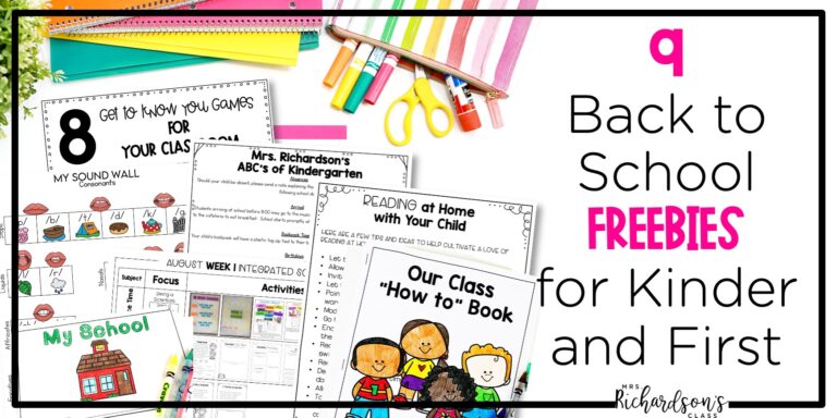 9 Back-to-School Freebies for Kinder and First Grade