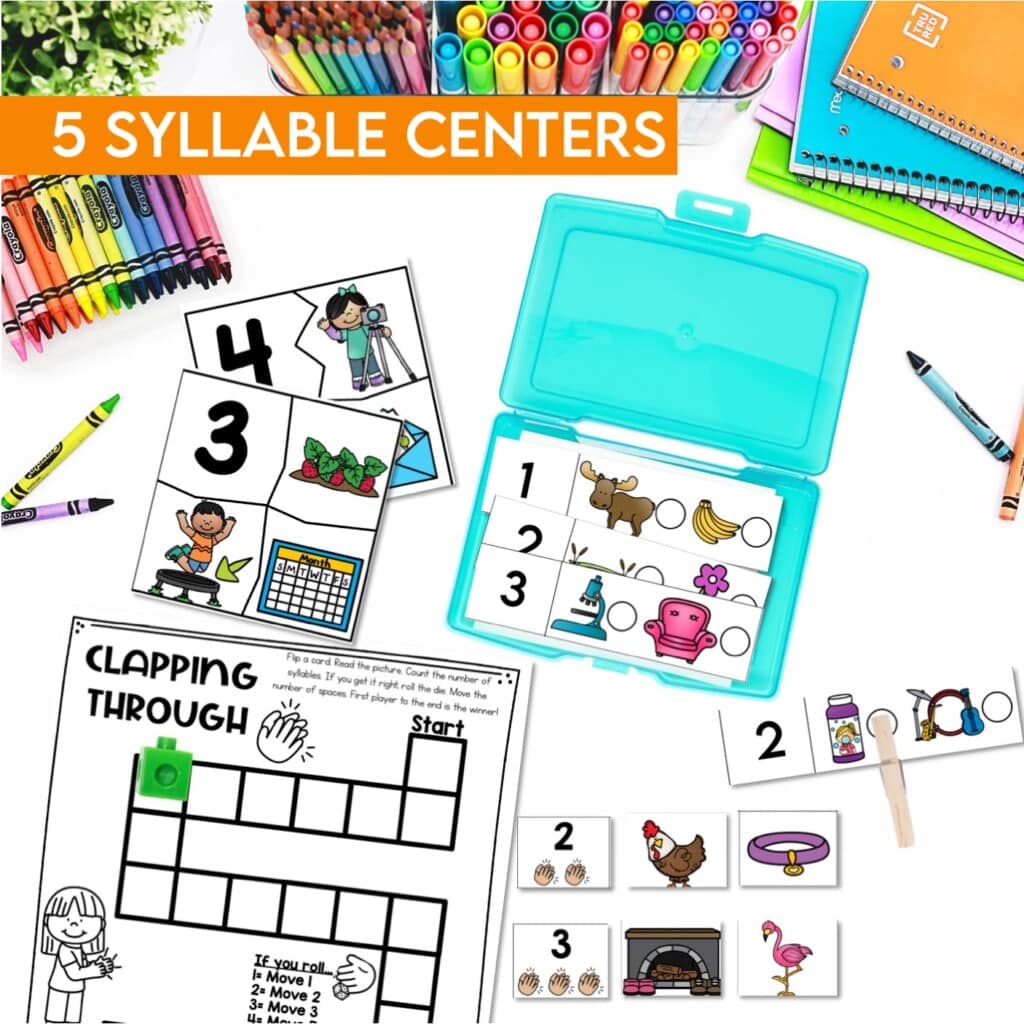 Syllables Centers Science of Reading Centers Phonological Awareness ...