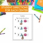 Syllables Centers Science of Reading Centers Phonological Awareness ...