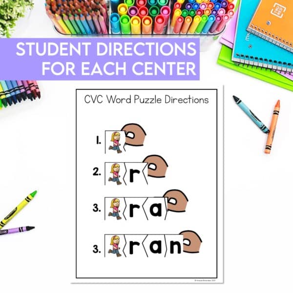 CVC Word Centers for Science of Reading Literacy Centers | CVC Word ...