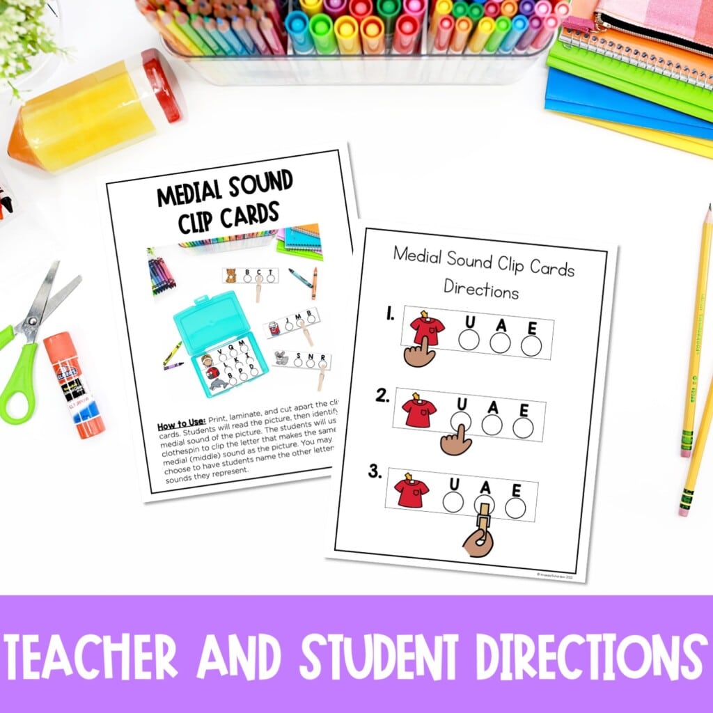 CVC Words Clip Cards | CVC Word Centers for Science of Reading Literacy ...