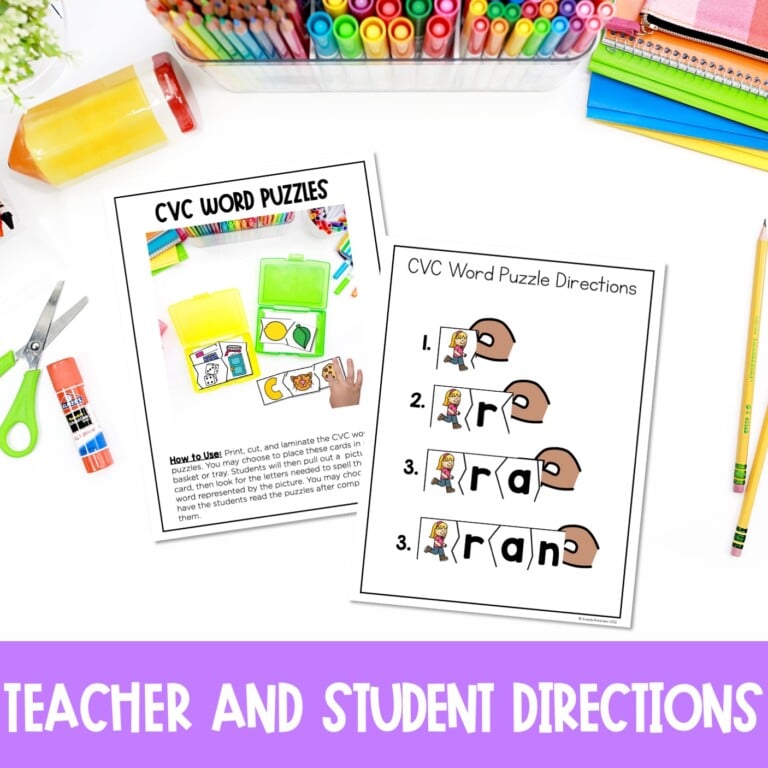 CVC Word Puzzles | CVC Word Centers for Science of Reading Literacy ...