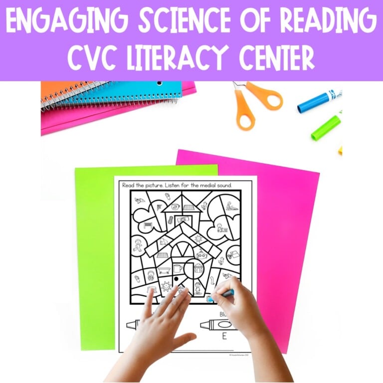Color by Medial Sound | CVC Word Centers for Science of Reading ...