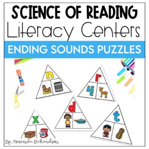 Ending Sound Puzzles | Ending Sound Game for Science of Reading Centers ...