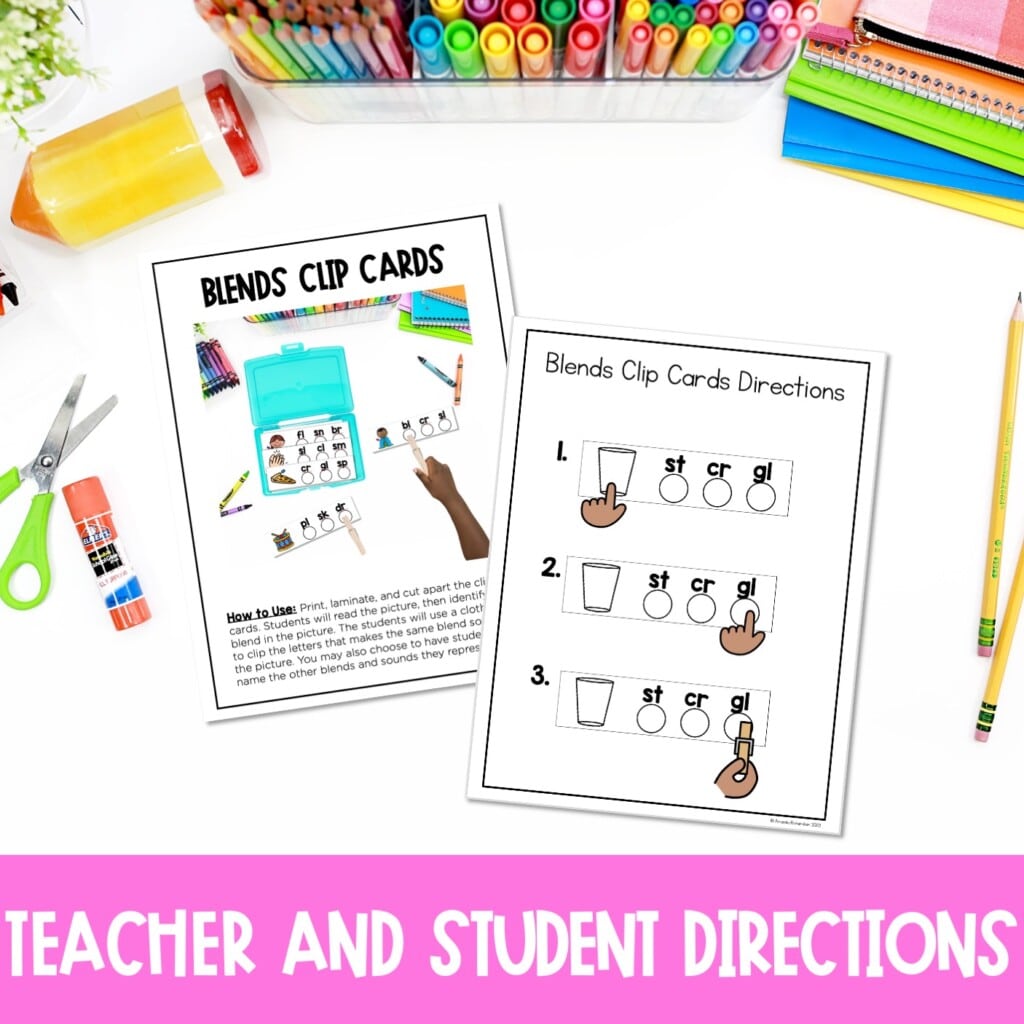 Beginning Blends and Ending Blends Clip Cards - Mrs. Richardson's Class