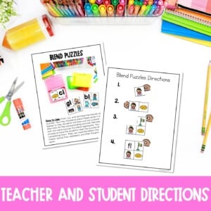 Beginning Blends and Ending Blends Puzzles Center - Mrs. Richardson's Class