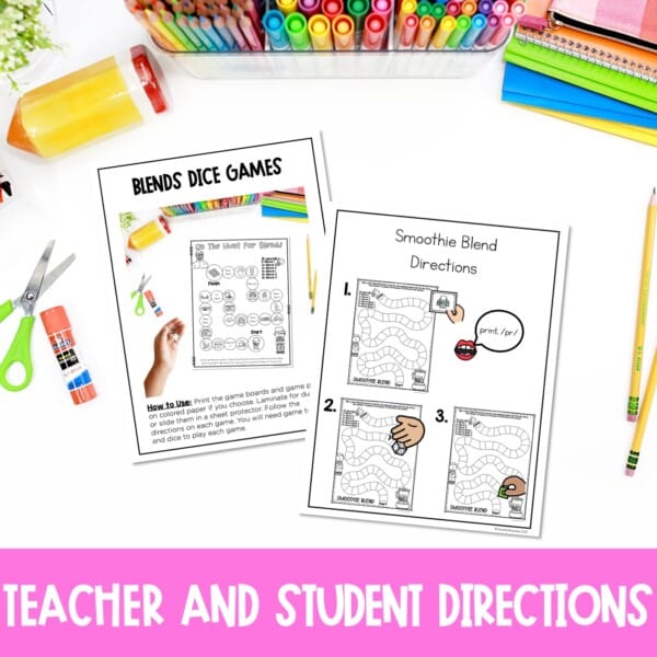 Beginning Blends and Ending Blends Dice Games - Mrs. Richardson's Class