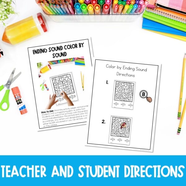 Color by Ending Sound | Ending Sounds Worksheet for Science of Reading ...