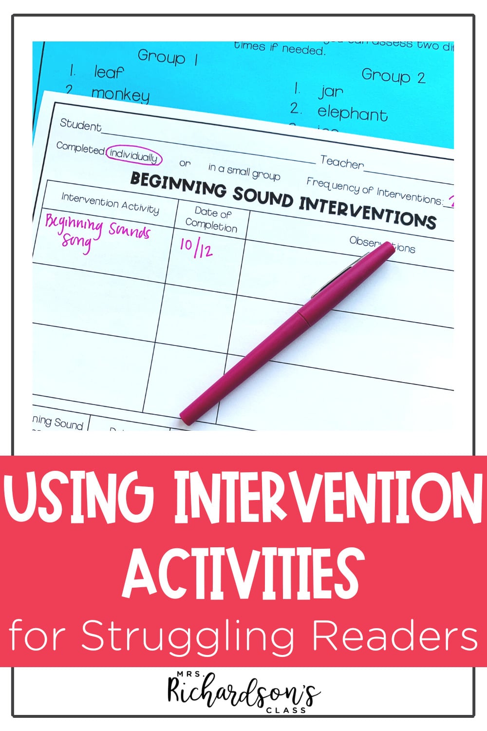 How to Use Intervention Activities to Support Struggling Readers