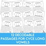 Long Vowel Decodables, CVCe Decodable Passages | Reading Comprehension ...
