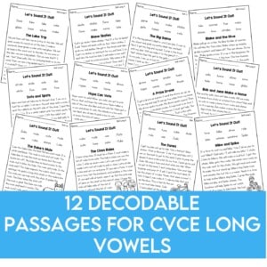 Long Vowel Decodables, CVCe Decodable Passages | Reading Comprehension ...
