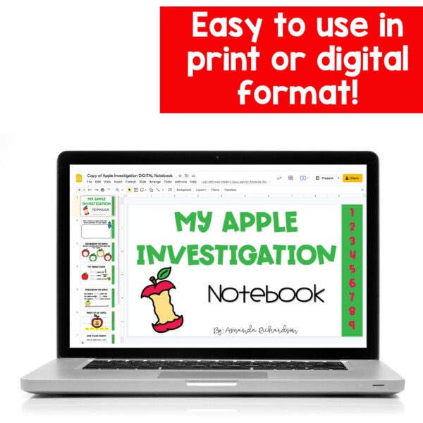 Apple Investigation Flip Up Book - Mrs. Richardson's Class