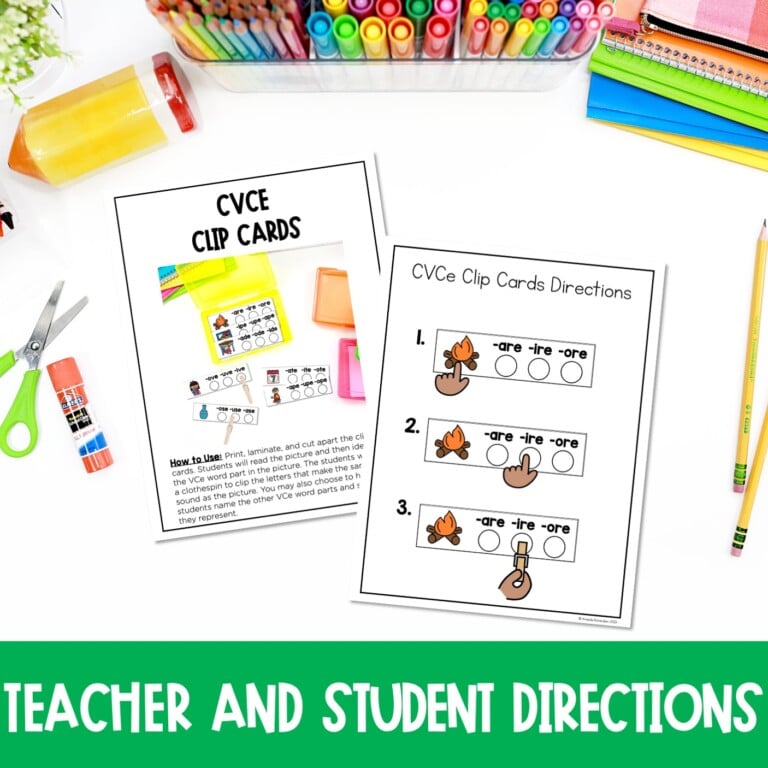 CVCe Words Clip Cards | CVCe Games for Science of Reading Centers - Mrs ...