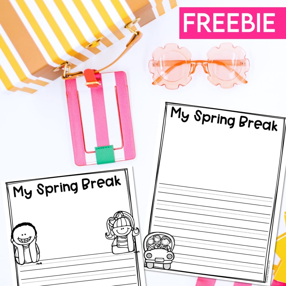 Free Spring Break Writing Activity for Kinder, First, and Second Grade