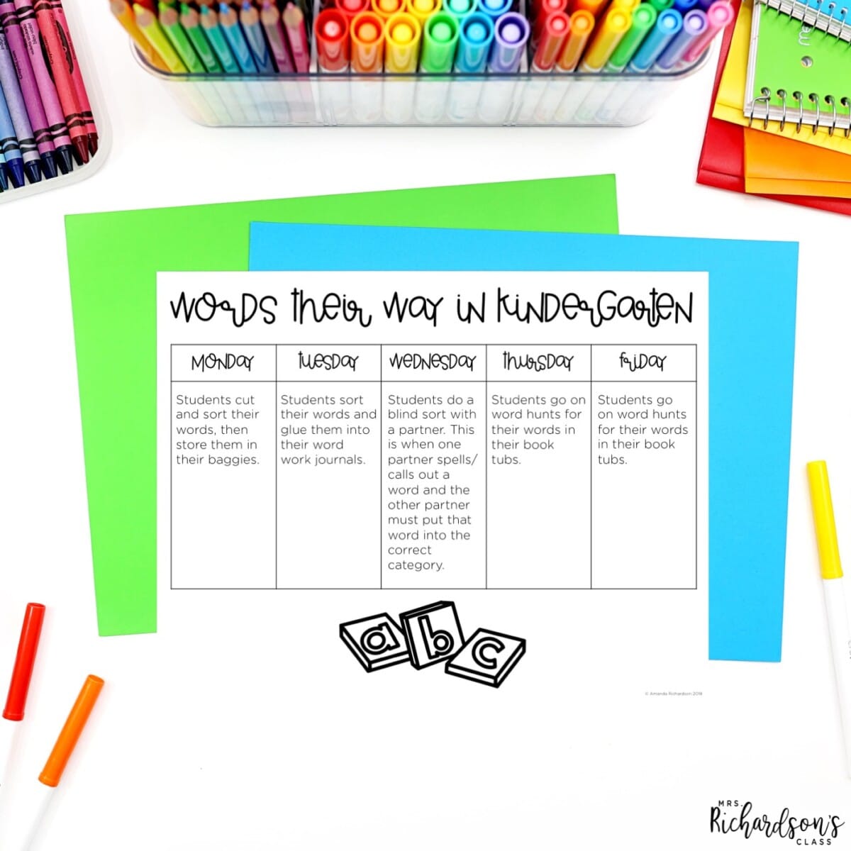Managing Word Work in Kindergarten - Mrs. Richardson's Class