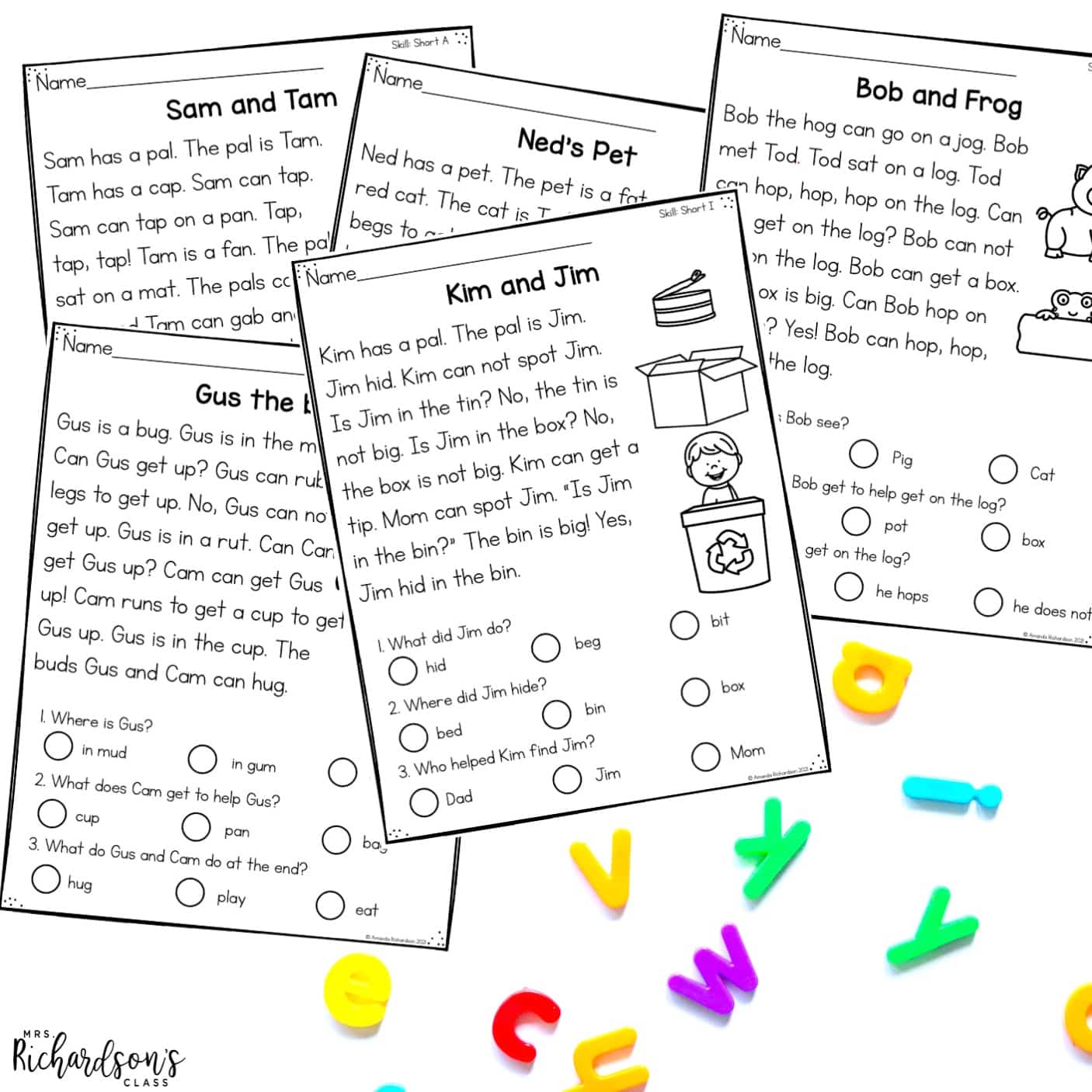 Free Decodable Reading Passages Mrs Richardsons Class