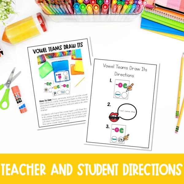 Vowel Team Draw Its | Vowel Teams Activities for Science of Reading ...