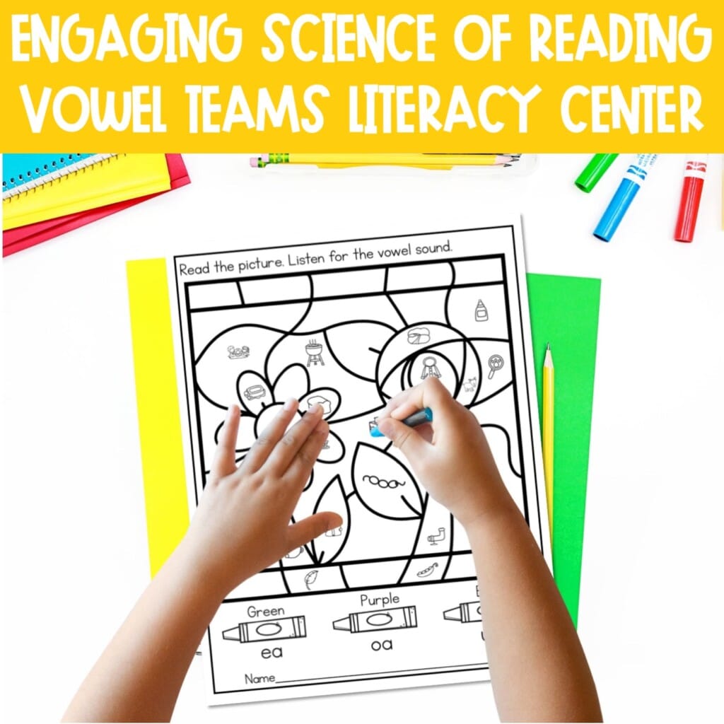Color by Vowel Team | Vowel Teams Worksheet for Science of Reading ...