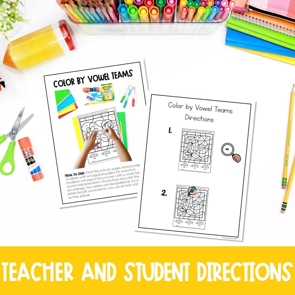 Color by Vowel Team | Vowel Teams Worksheet for Science of Reading ...