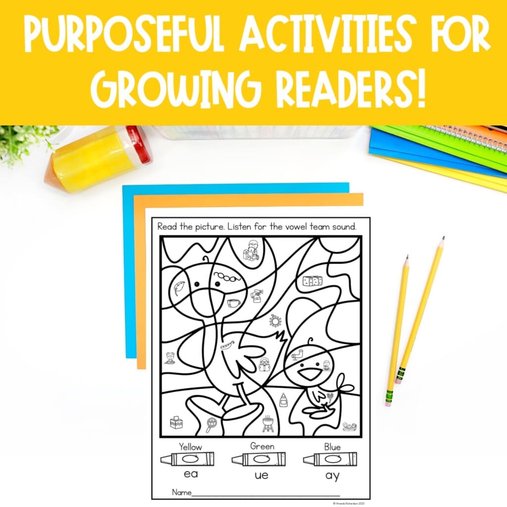 Color by Vowel Team | Vowel Teams Worksheet for Science of Reading ...