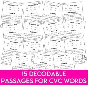Short Vowel Decodables, CVC Decodable Passages | Reading Comprehension ...