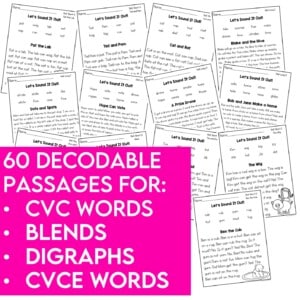Decodable Passages With Comprehension Questions: CVC, Blends, Digraphs ...
