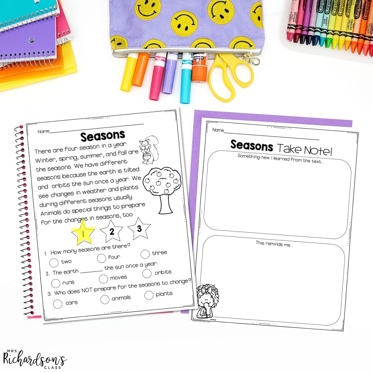 Reading Comprehension Passages with Questions: An Easy to Use FREEBIE ...